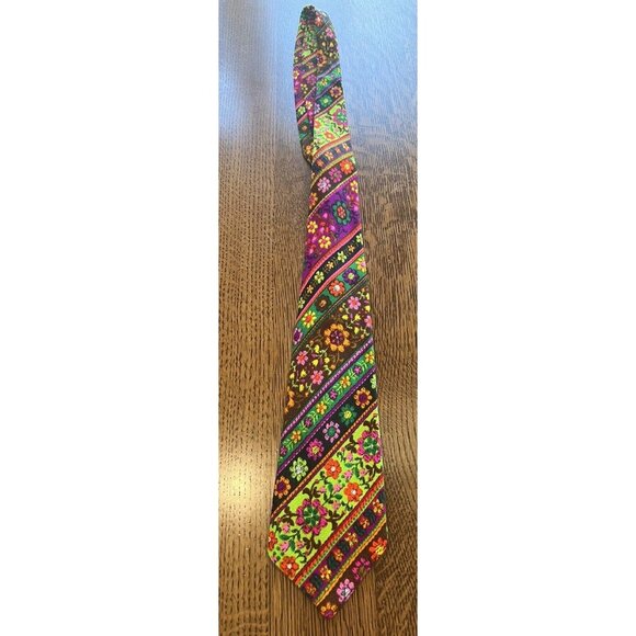 Handmade | Accessories | Boho Floral Flower Neon Colored Tie Homemade ...